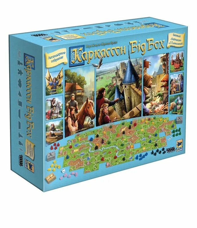 Hobby World. Настольная игра для детей и взрослых Каркассон: Big Box Китайская версия