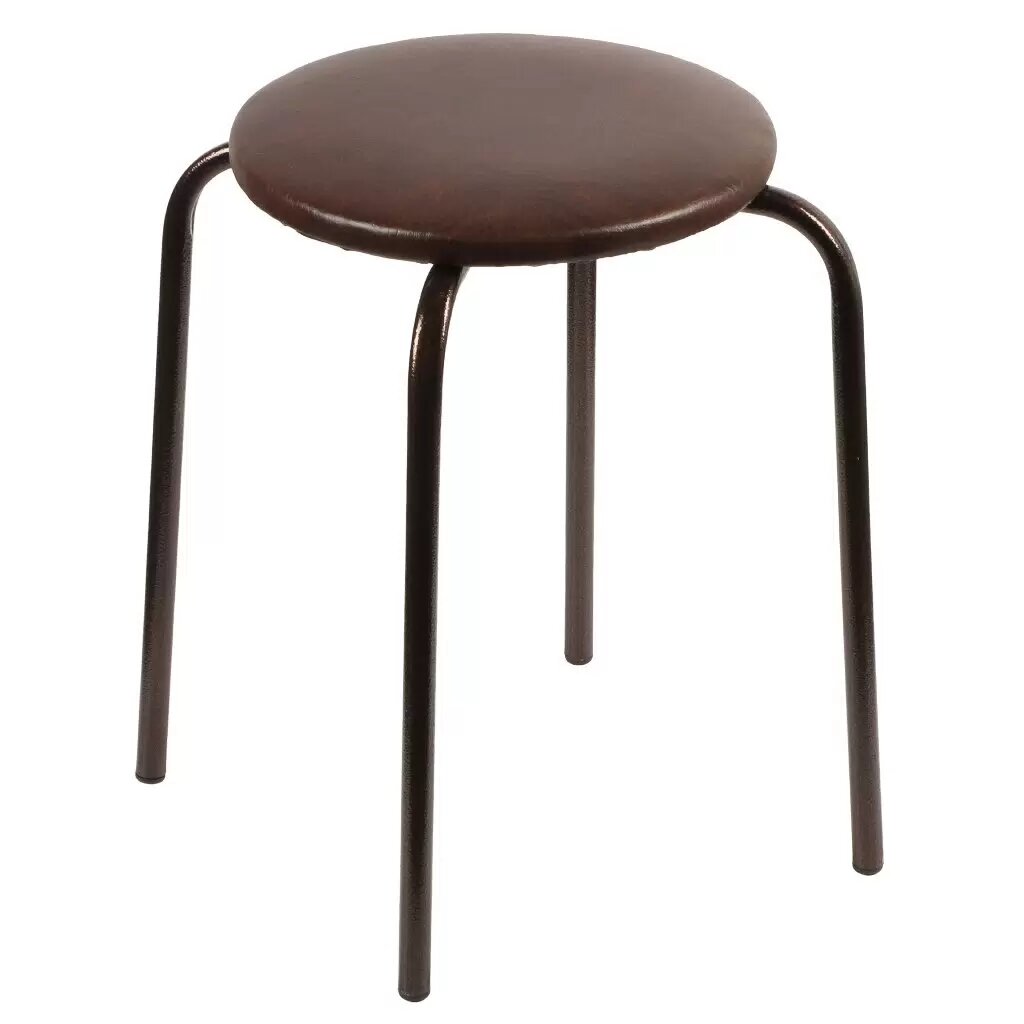Табурет 310х310х425 мм, шоколад/медь, сиденье круглое, на 4-х металлических опорах, Оптима