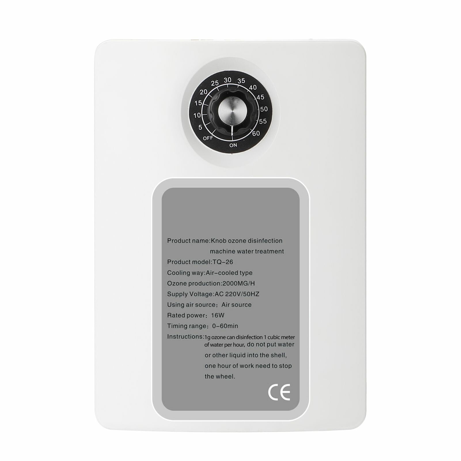 Портативный генератор озона 2000 мг/ч, универсальный освежитель воздуха для очистки пищевых продуктов, воды, фруктов и овощей, эффективный ионизатор для домашнего и кухонного использования