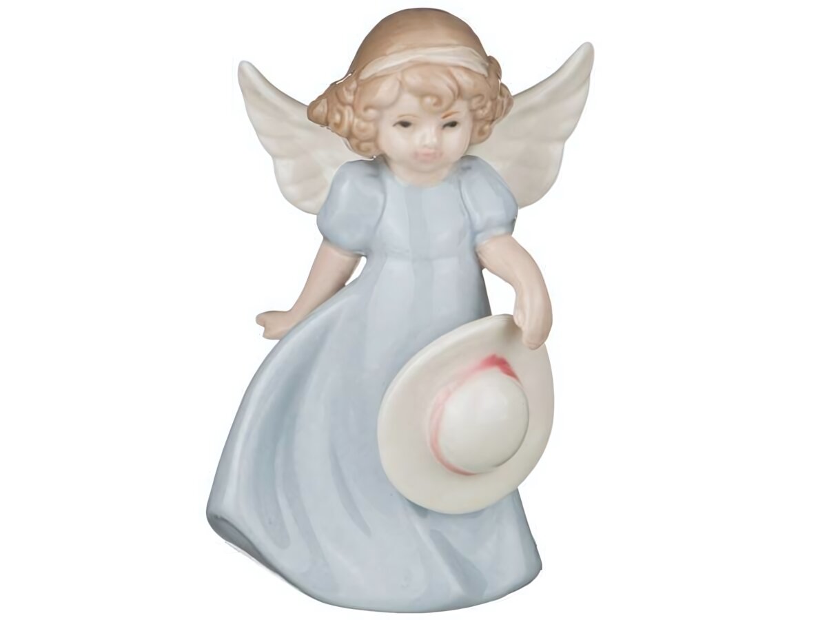 Фигурка ангелочек Пасха 7х4х10,7см керамическая с крыльями и шляпой