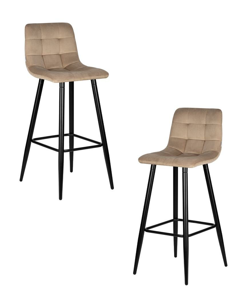Стул барный DOBRIN Набор 2 шт Стул барный DOBRIN NICOLE, черные матовые ножки, мокко велюр (108-104) арт. LML-8078-N_B-M_V-V108-104