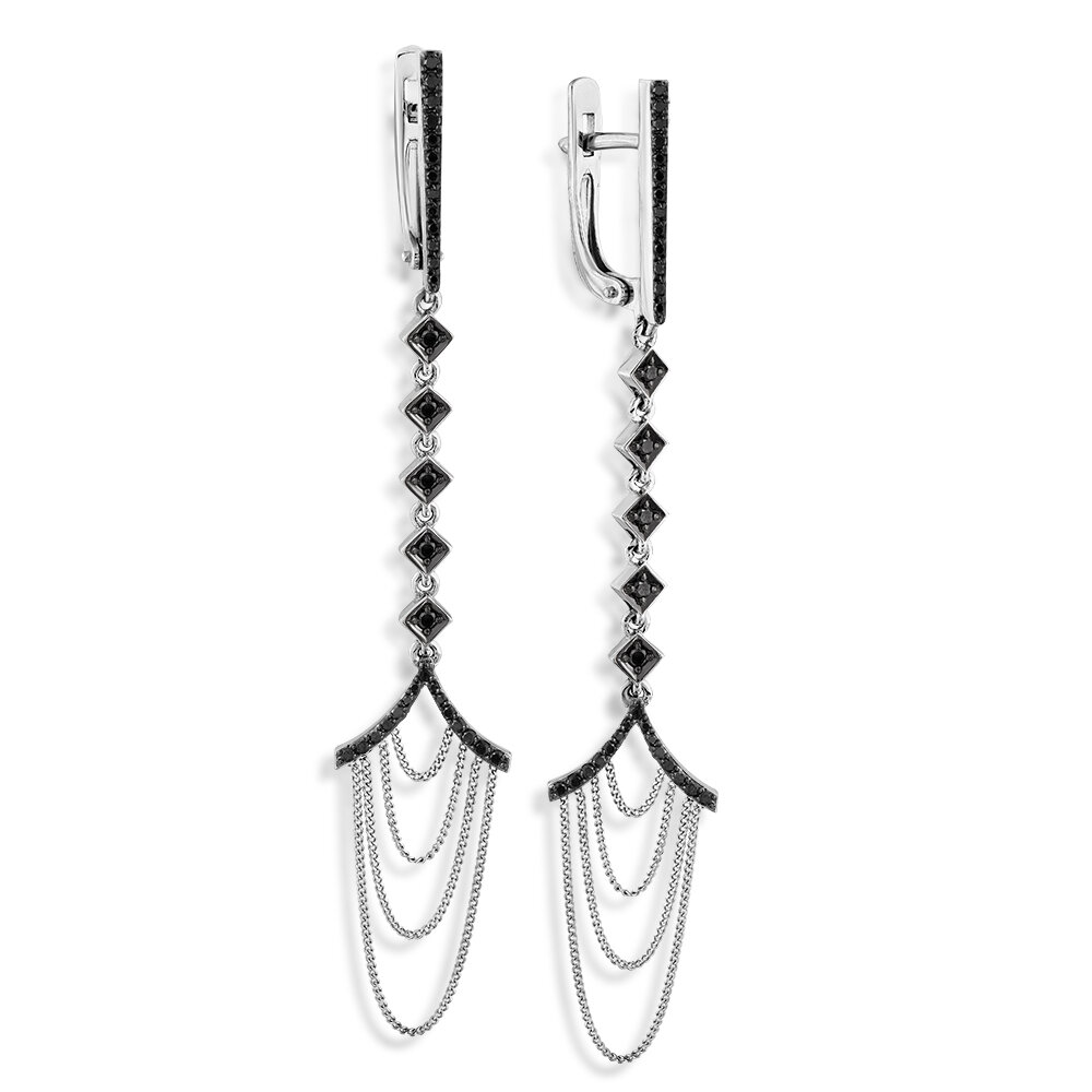 Серьги, желтое золото, 585 проба, бриллиант