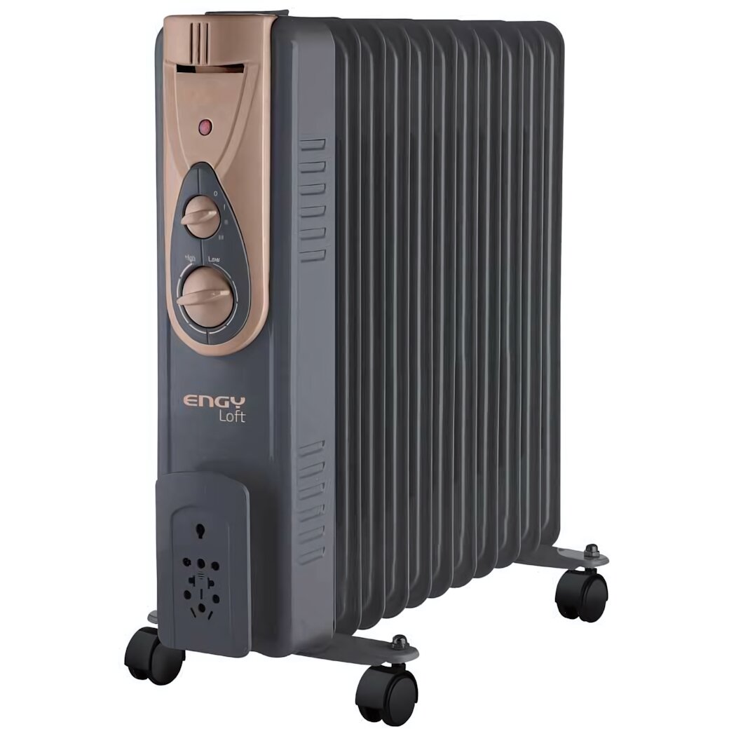 Радиатор масляный ENGY Loft 11 секций, 2500Вт, серый, для комфортного обогрева