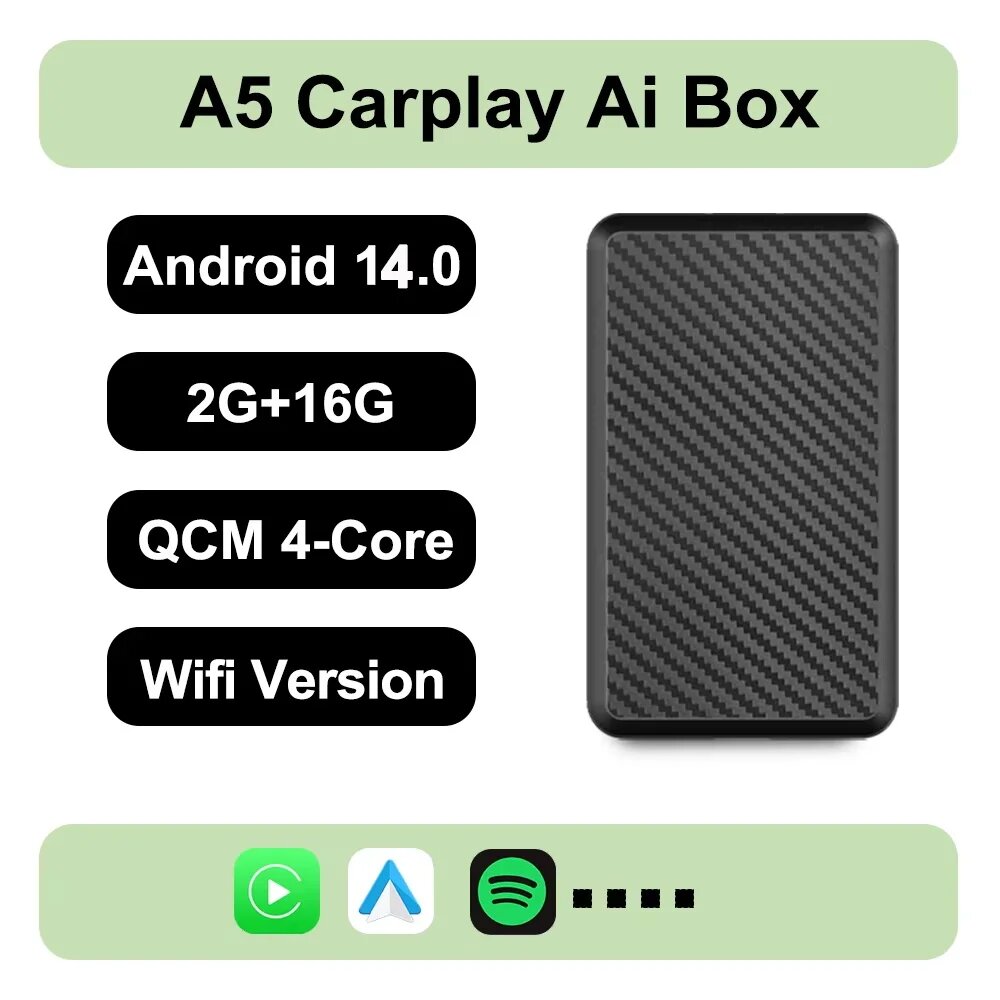 Новый Android 14 CarPlay AI Box 4G+64G, проводной и беспроводной смарт-адаптер 3-в-1, подключи и работай, подходит для YouTube. Nexflit WiFi Mini Box