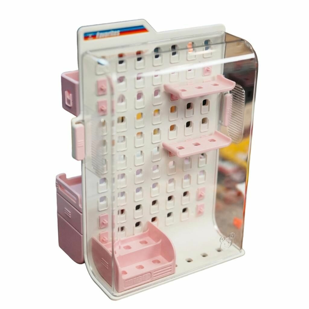 (1шт) Доска для хранения ключей с отверстием для ключей своими руками-Бело-розовый