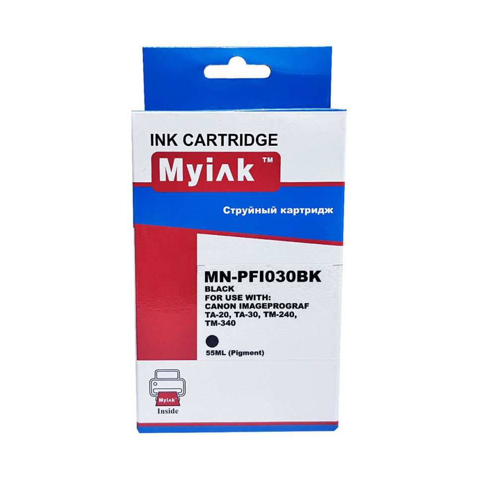 Картридж для CANON PFI-030BK IPF TA-20/TA-30/ TM-240/TM-340 Black (55ml, Pigment) MyInk