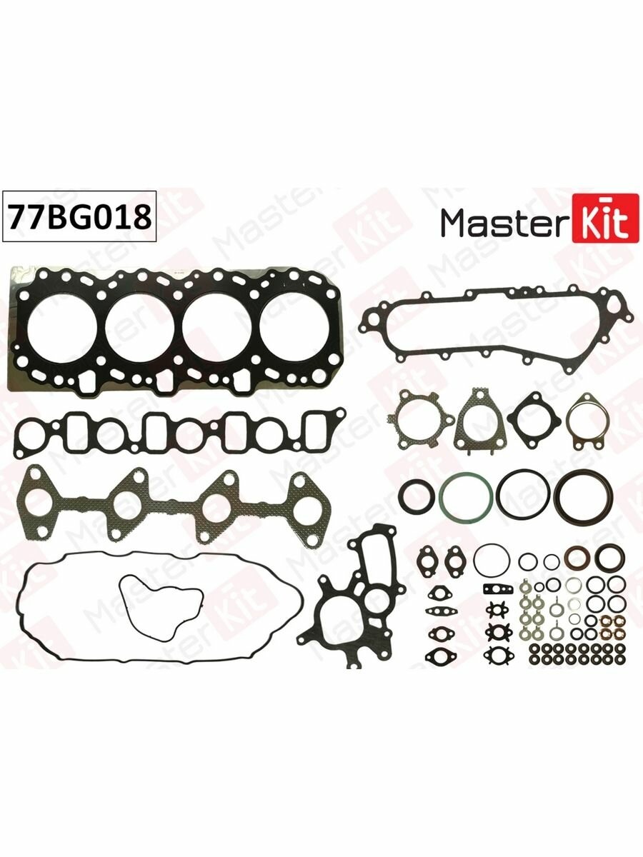 Комплект прокладок ДВС (полный) MasterKit 77BG018 для Toyota Land Cruiser 90, 120, Hilux / Тойота Ленд Крузер Прадо, Хайлюкс