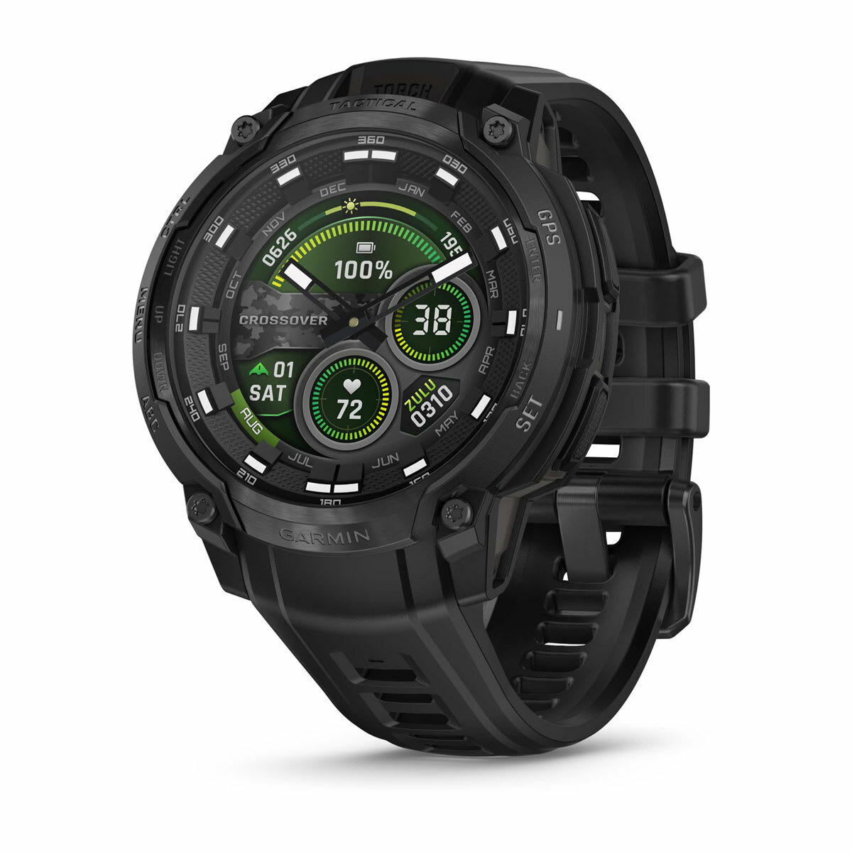 Умные часы Garmin Instinct Crossover AMOLED - Tactical Edition, черный