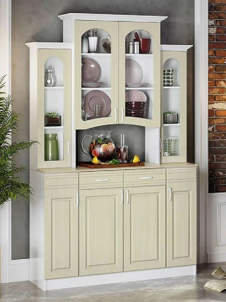 Буфет 4-х створчатый Констанция (Фисташка, Белый)