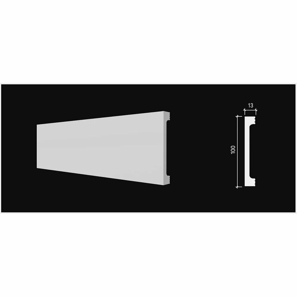 Напольный плинтус Decor-Dizayn ударопрочный влагостойкий под покраску 100Х13Х2000 мм DD709