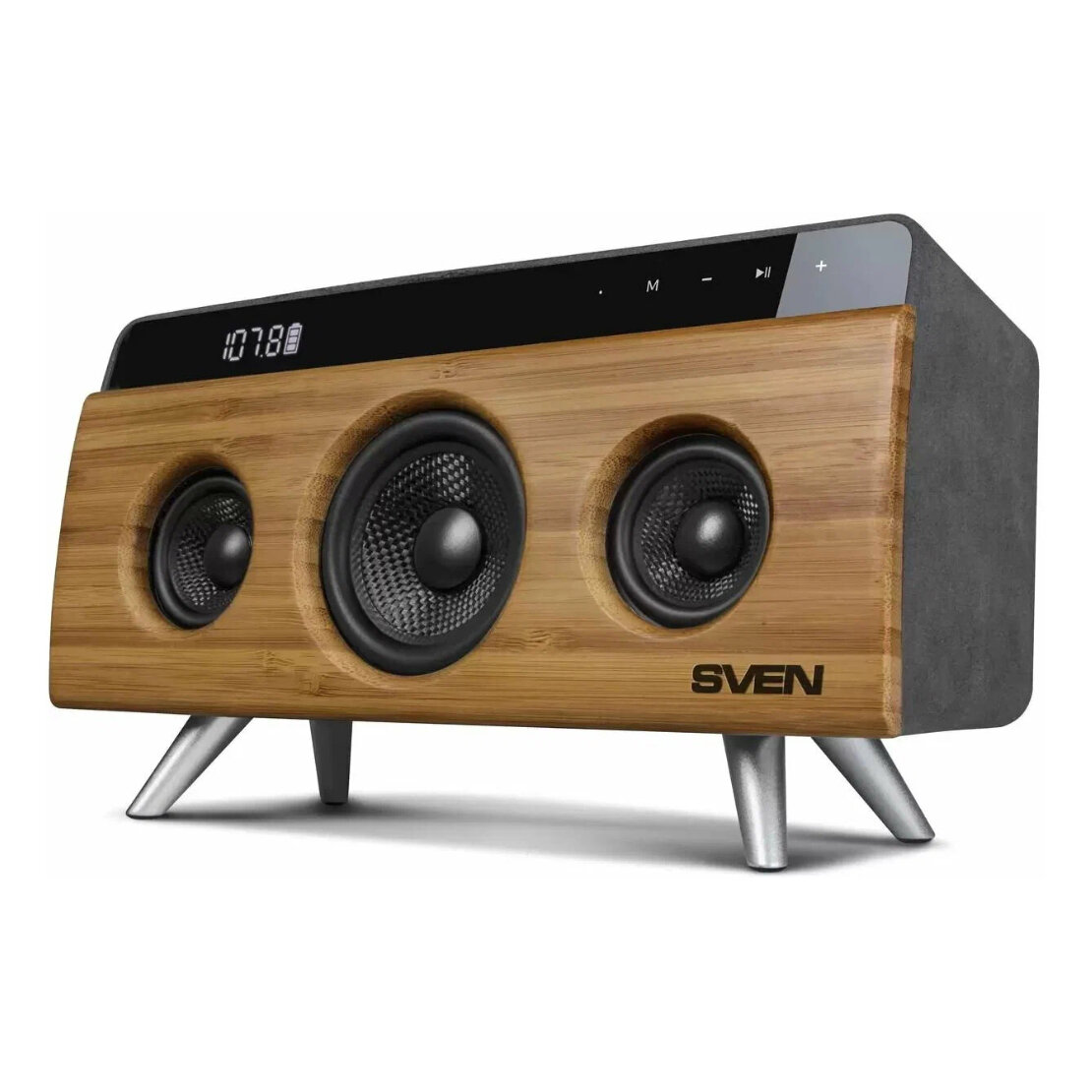 Колонка портативная Sven АС HA-930, 30 Вт, 20 000 Гц, 2200 мА·ч, FM-радио, дерево/черный