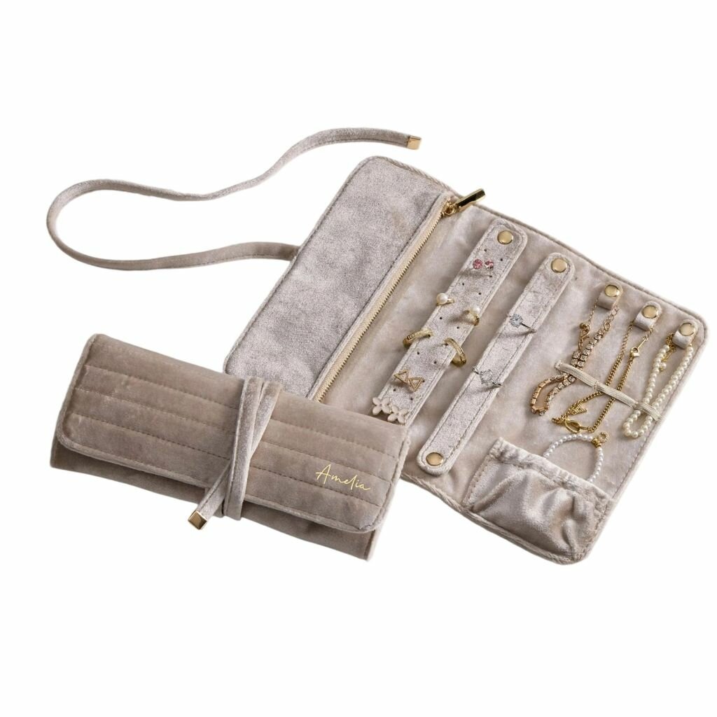 Бархатная Сумка Для Хранения Ювелирных Изделий-Бежевый