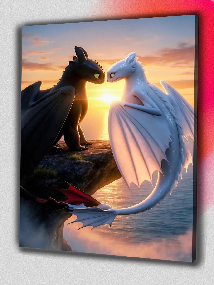 Картина по номерам на Как приручить Дракона 40 на 50