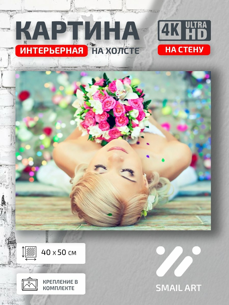 Картина на холсте интерьерная 40 на 50 на стену Лицо Portrait для салона красоты портрет