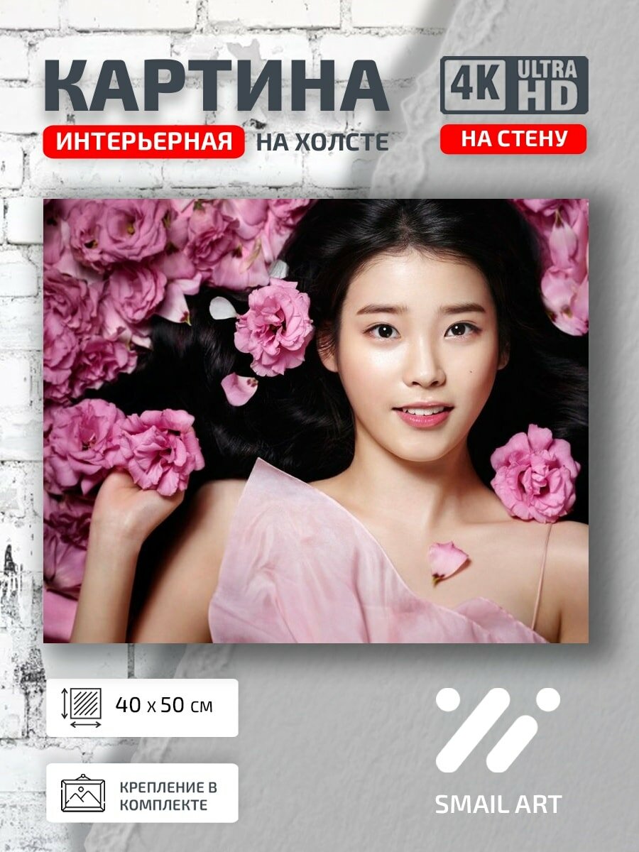 Картина на холсте интерьерная 40 на 50 на стену Korean Singer для кабинета атмосфера