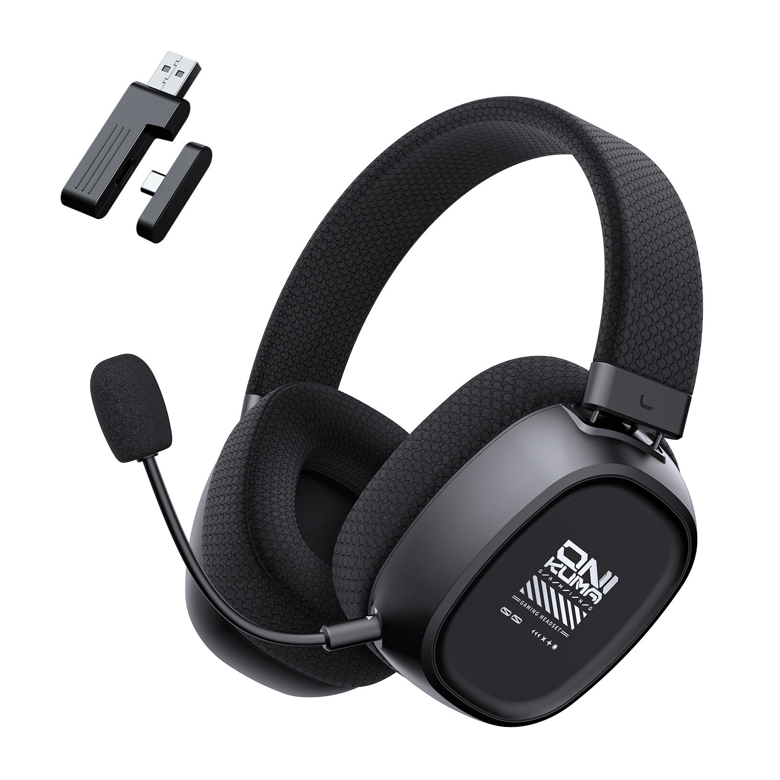 ONIKUMA GT839 беспроводная игровая гарнитура с Bluetooth 2.4G, легкие наушники для PS5, четырехмодовая, черный