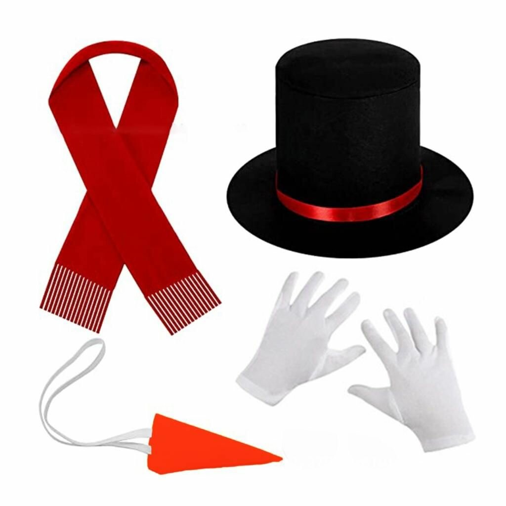 Детская шапка-морковка для взрослых и детей на Новый год, шляпа, нос, перчатки, шрам