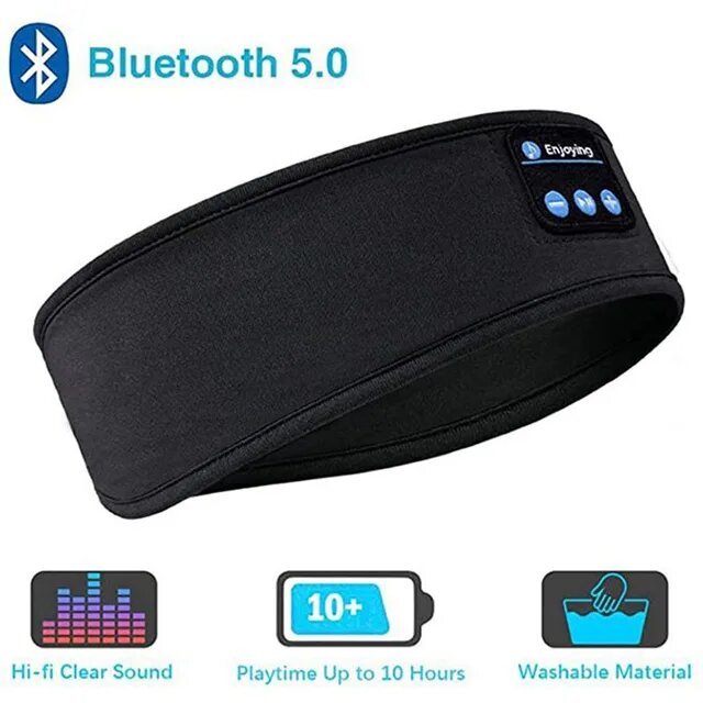 Беспроводная Bluetooth-маска для глаз с музыкой, спортивная повязка на голову, наушники с шумоподавлением, панель для звонков, повязка на голову для бега и йоги с музыкой, беспроводные наушники для сна
