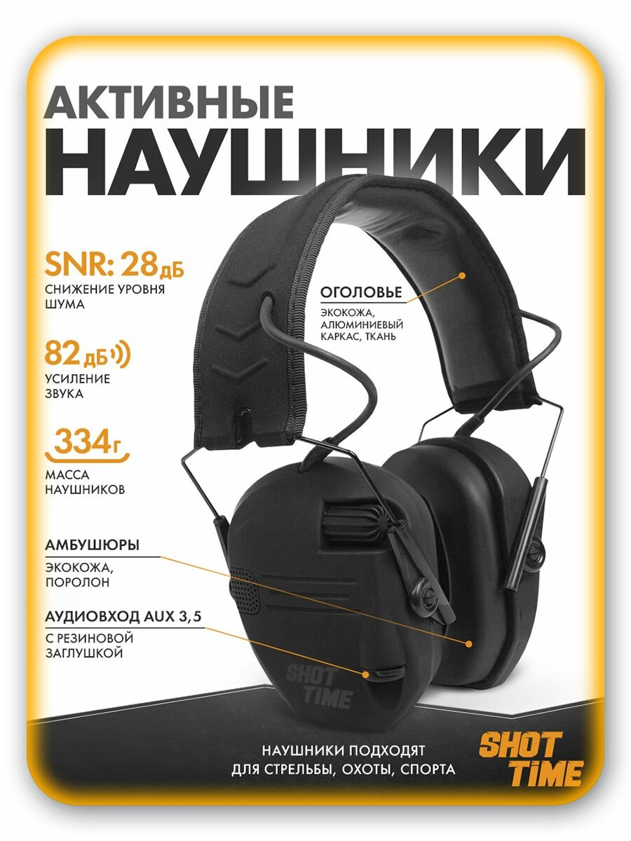 Наушники активные 25 стрелковые NRR 23dB