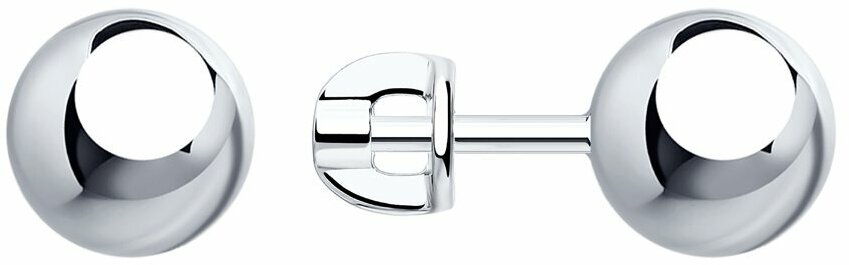 Серьги пусеты, серебро, 925 проба, родирование