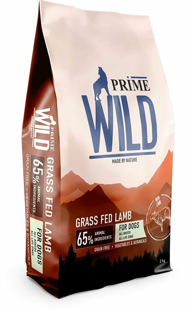 PRIME WILD GF GRASS FED с ягненком 2кг для щенков и собак всех пород