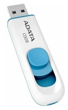 Флешка USB 64Gb, USB 2.0, A-Data C008 white/blue AC008-64G-RWE