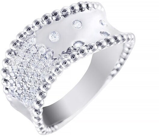 Кольцо, серебро, 925 проба, фианит