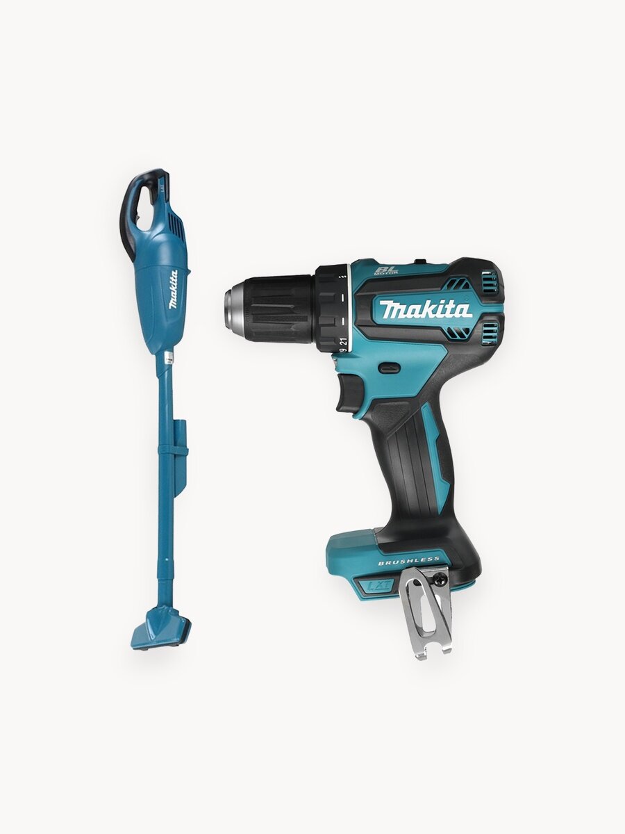 Набор Makita шуруповерт DDF 485Z + пылесос , Li-ion, 18В, без акб и зу