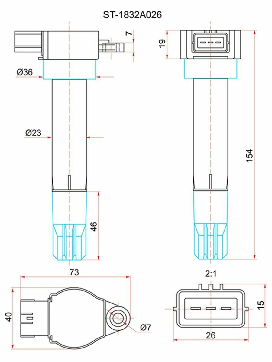 SAT ST1832A026 Катушка зажигания Sat ST1832A026