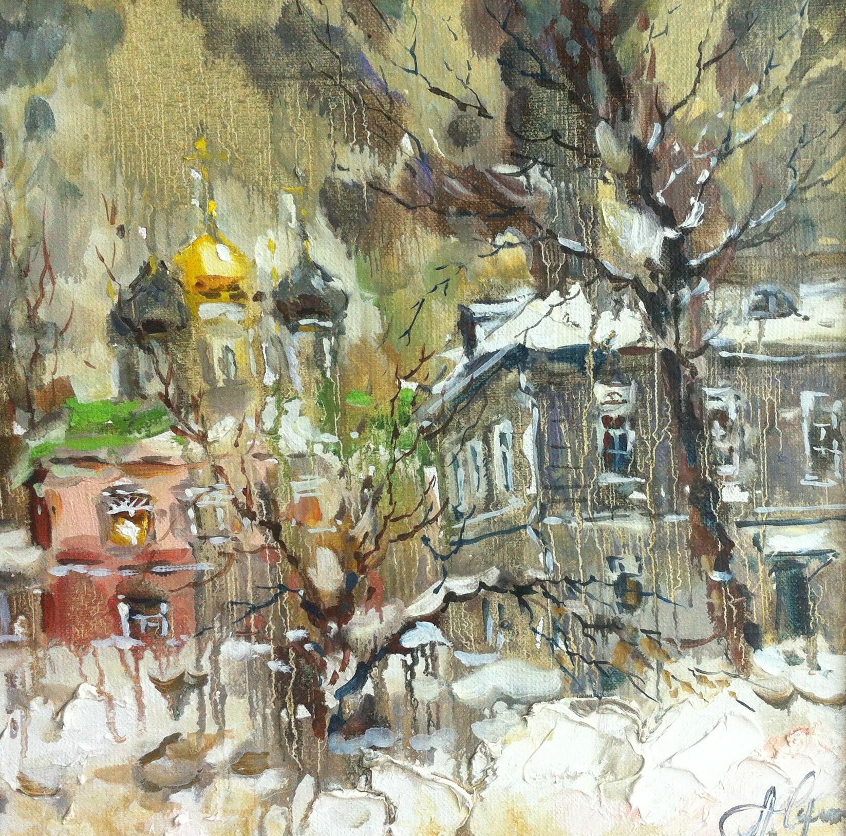 ART-Salon at Oktyabrskaya " Дворик на Ордынке",30х30см, холст; масло, авторская работа ;