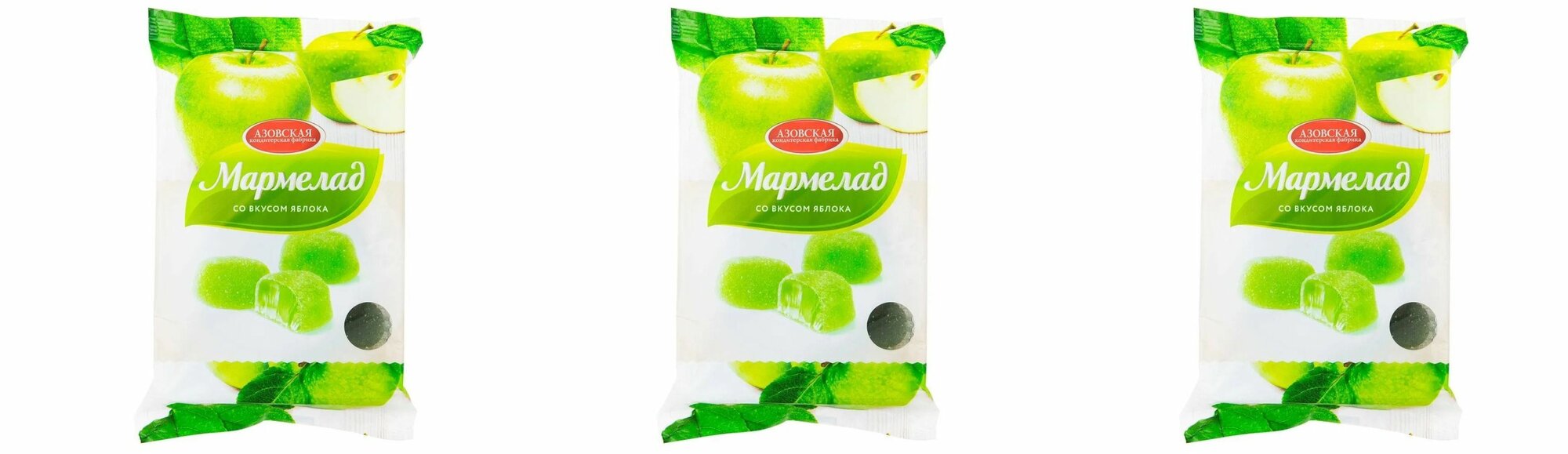 Азовская кондитерская фабрика Мармелад Со вкусом Яблока, 300 г, 3 шт