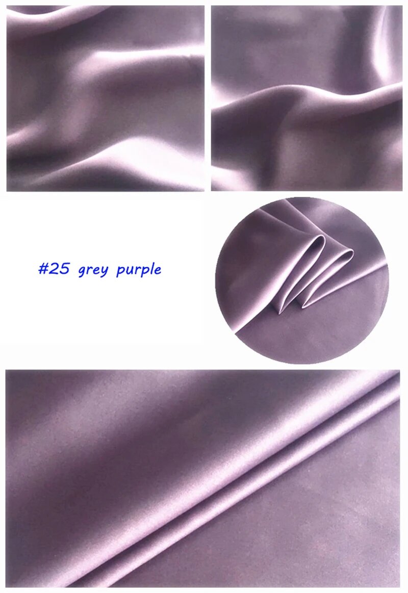 Шелковая ткань Charmeuse FABRIC SHIPPER 1 метр Фиолетовый, color25 grey purple