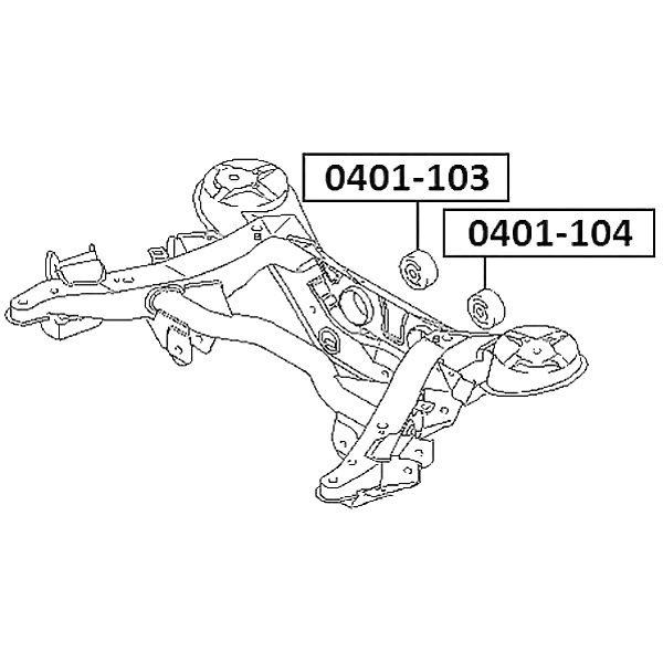 ASVA 0401-103 (MR554076) сайлентблок крепления заднего дифференциала правый