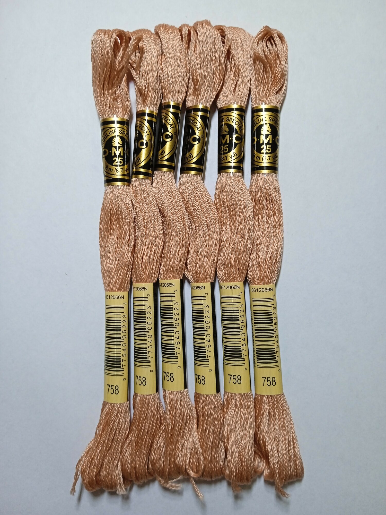 Набор ниток мулине, 8 м, 6 шт DMC-758_6
