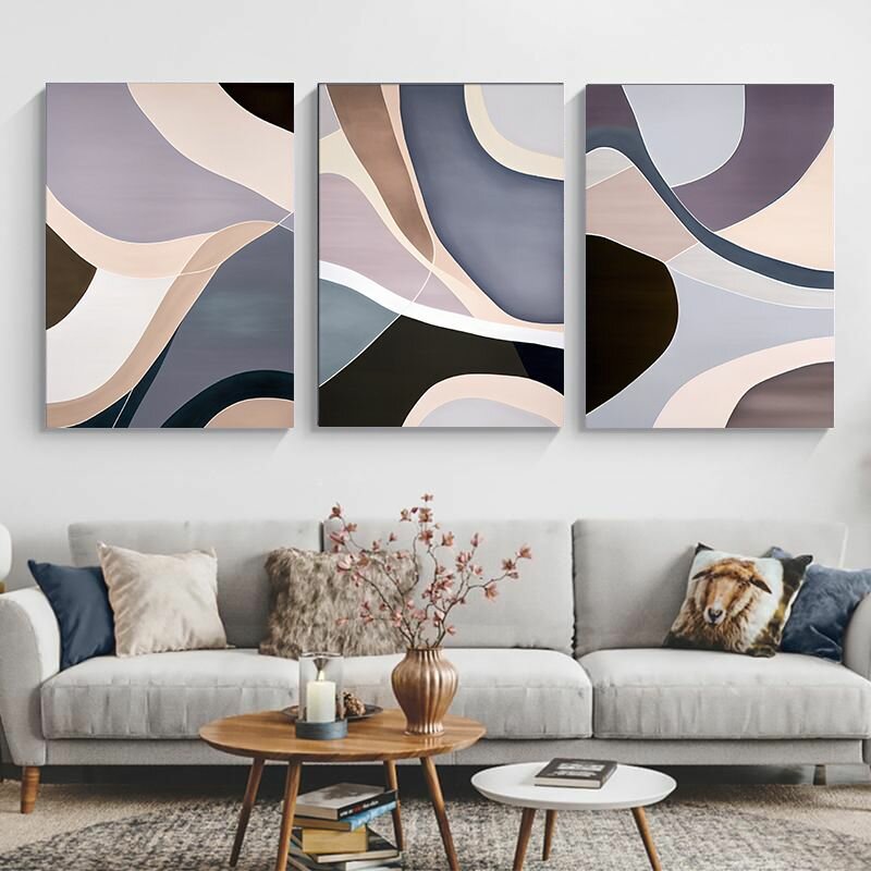 Leyla art Картина модульная, интерьерная картина, абстракция на холсте 40х90 см