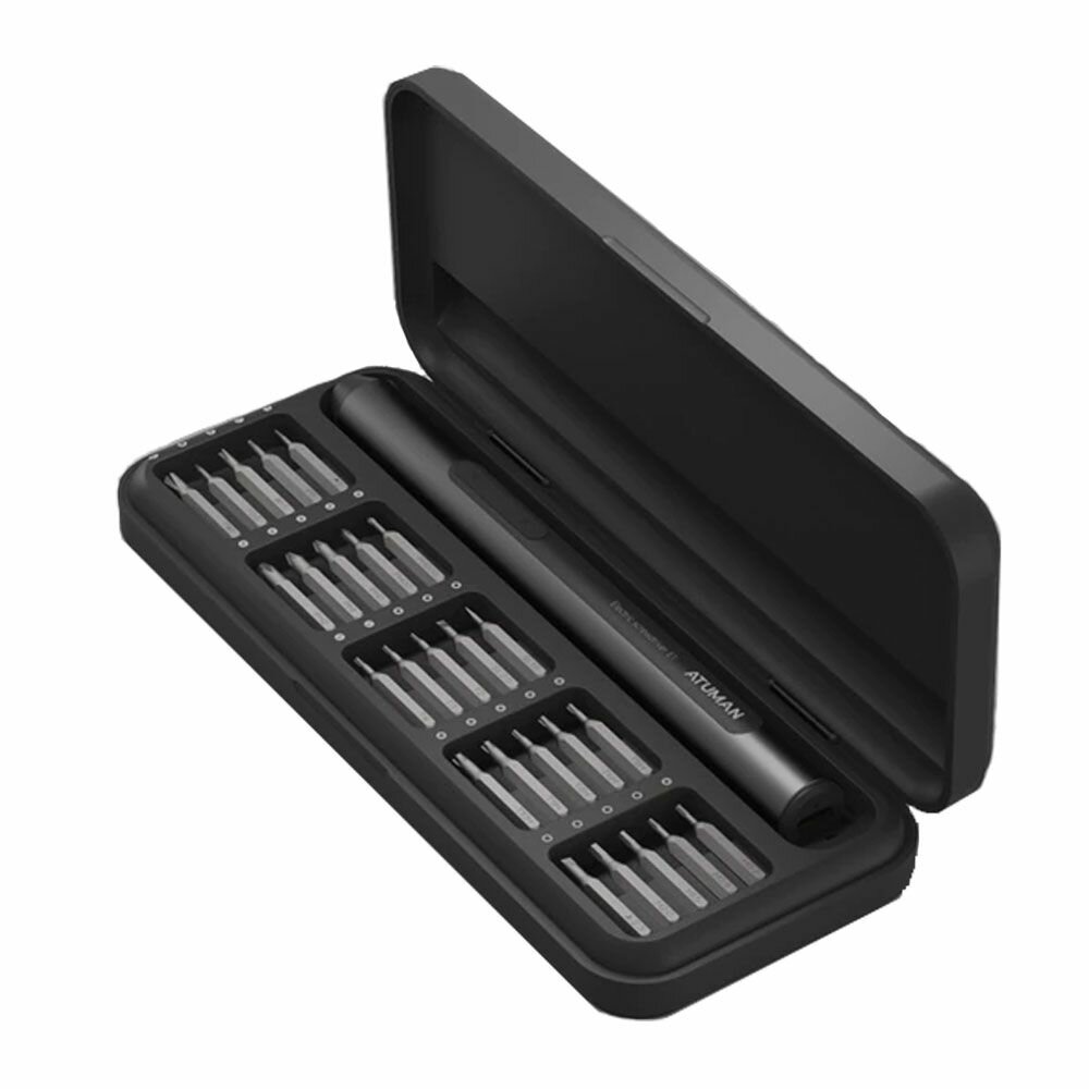 Отвертка электрическая DUKA Electric Precision Screwdriver, 25 насадок, кейс, черная