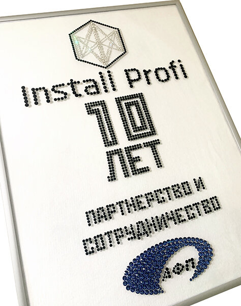 Картина «Логотип Install Profi» с кристаллами Swarovski, 30х40 см — фото 1