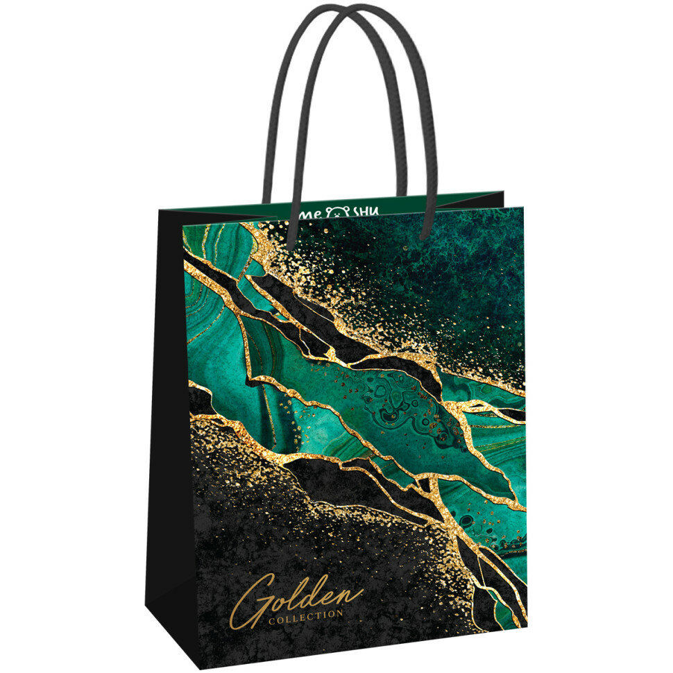 Пакет подарочный 18*23*10см MESHU "Emerald", фольга, глянцевая ламинация, 371031
