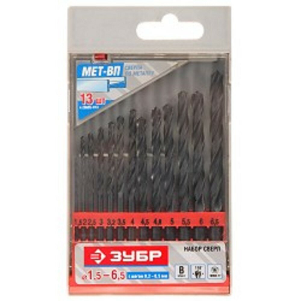 Сверло по металлу Зубр 4-29605-H13 Спиральное тип хвостовика - цилиндрический 13 шт
