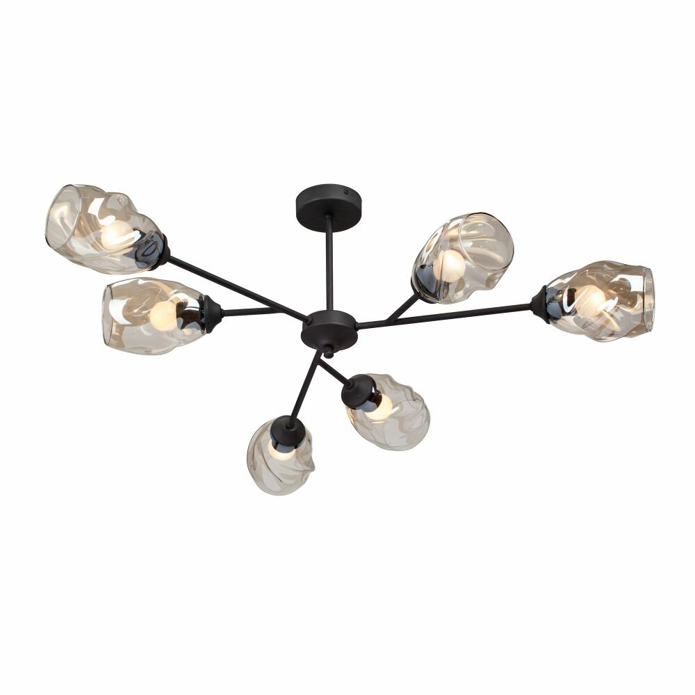 Люстра Vitaluce V3958-1/6PL, 6xE27 Макс. 40Вт К Черный, Матовый / Виталюче.*