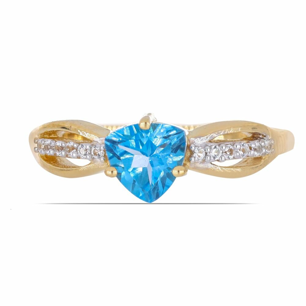 Кольцо, серебро, 925 проба, топаз