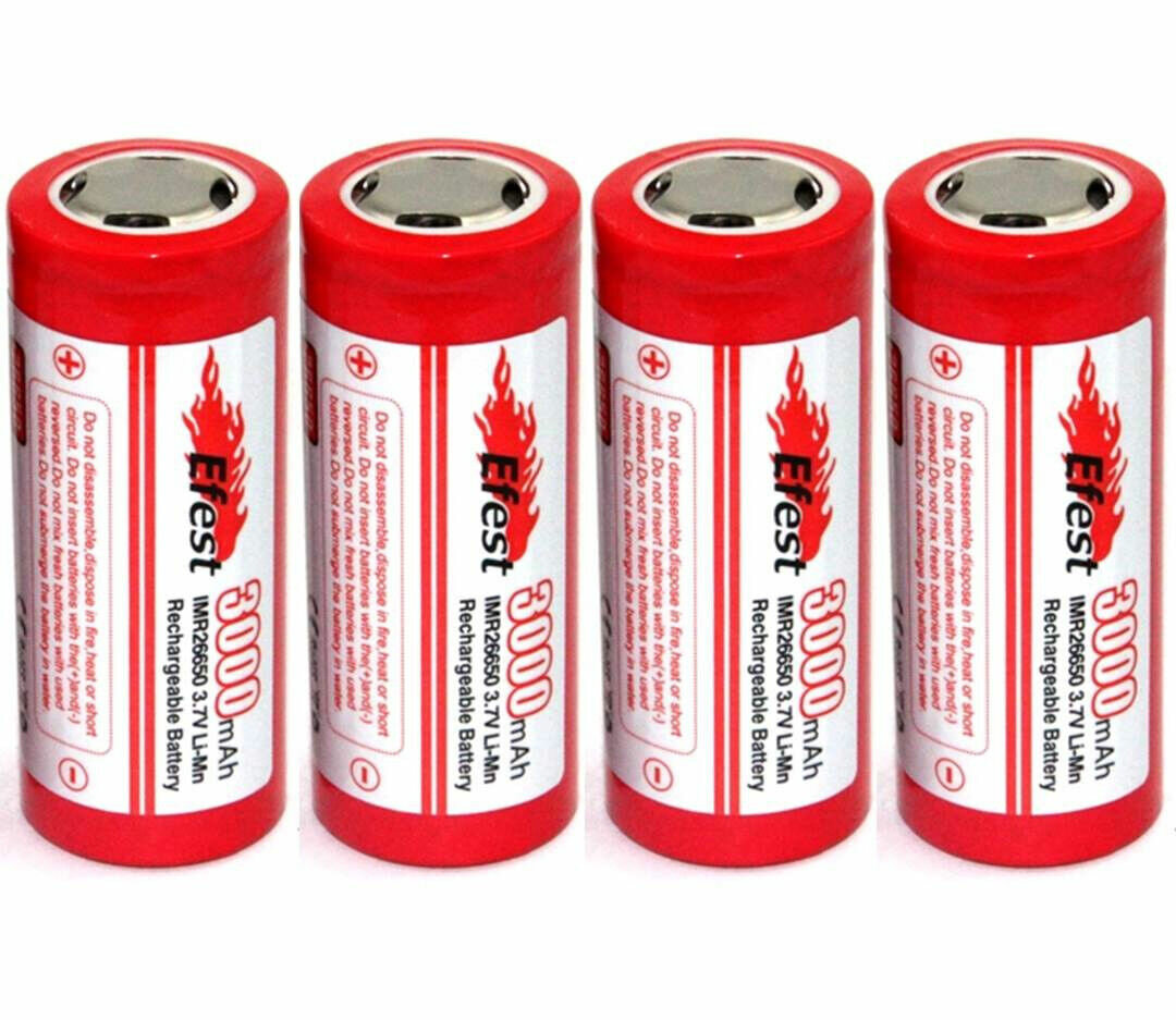 Аккумулятор Efest IMR V1 26650 (3000mAh) - плюсовой контакт плоский - V1