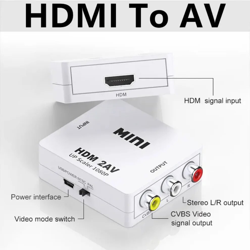 AV-HDMI конвертер RCA в HDMI черный — фото 1