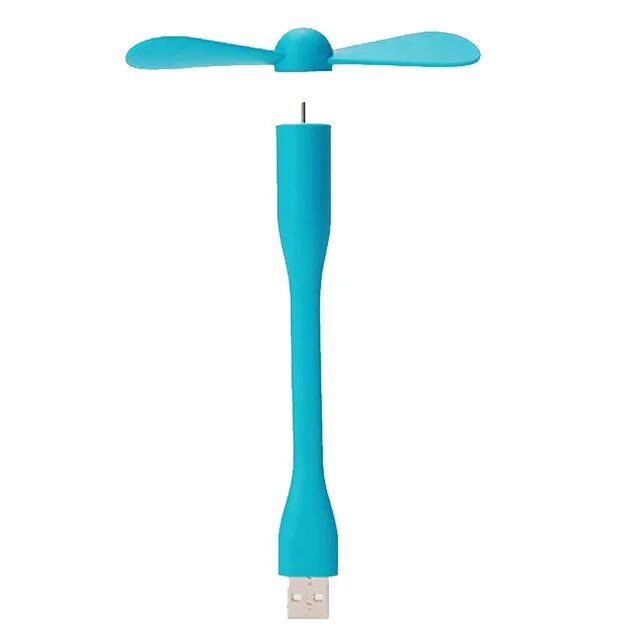 Синий портативный USB вентилятор