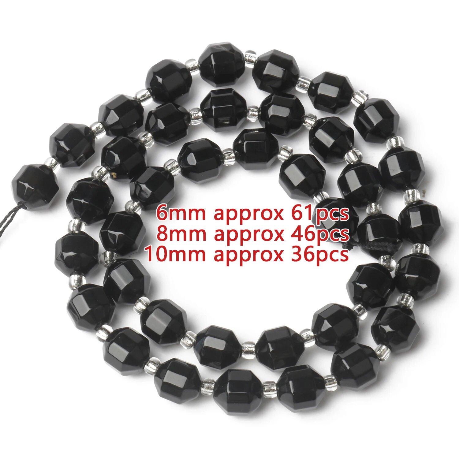 Бусины из черного агата и оникса GMB724 type33-10mm