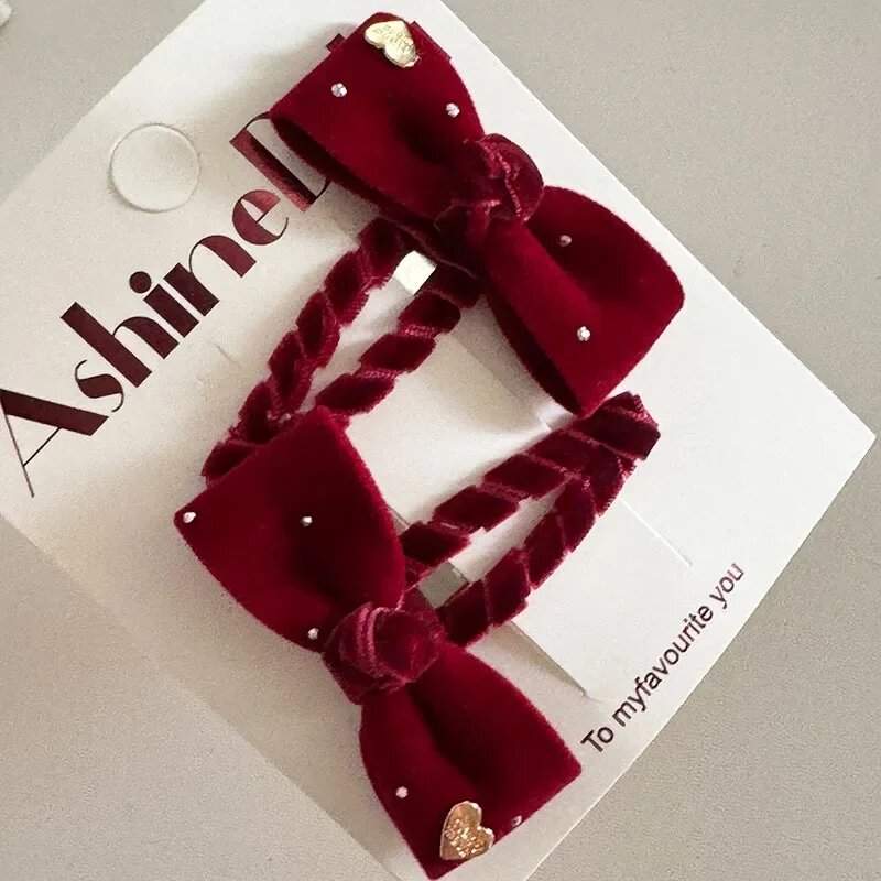 ZUOFILY черные бархатные заколки с бантом для девочек Бордовый, 04