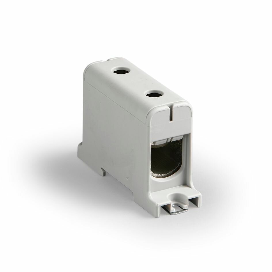 KE63 Клемма Ensto проходная, Al/Сu 35.0-150.0 кв. мм, In Al/Cu = 290/320A; цвет: серый.