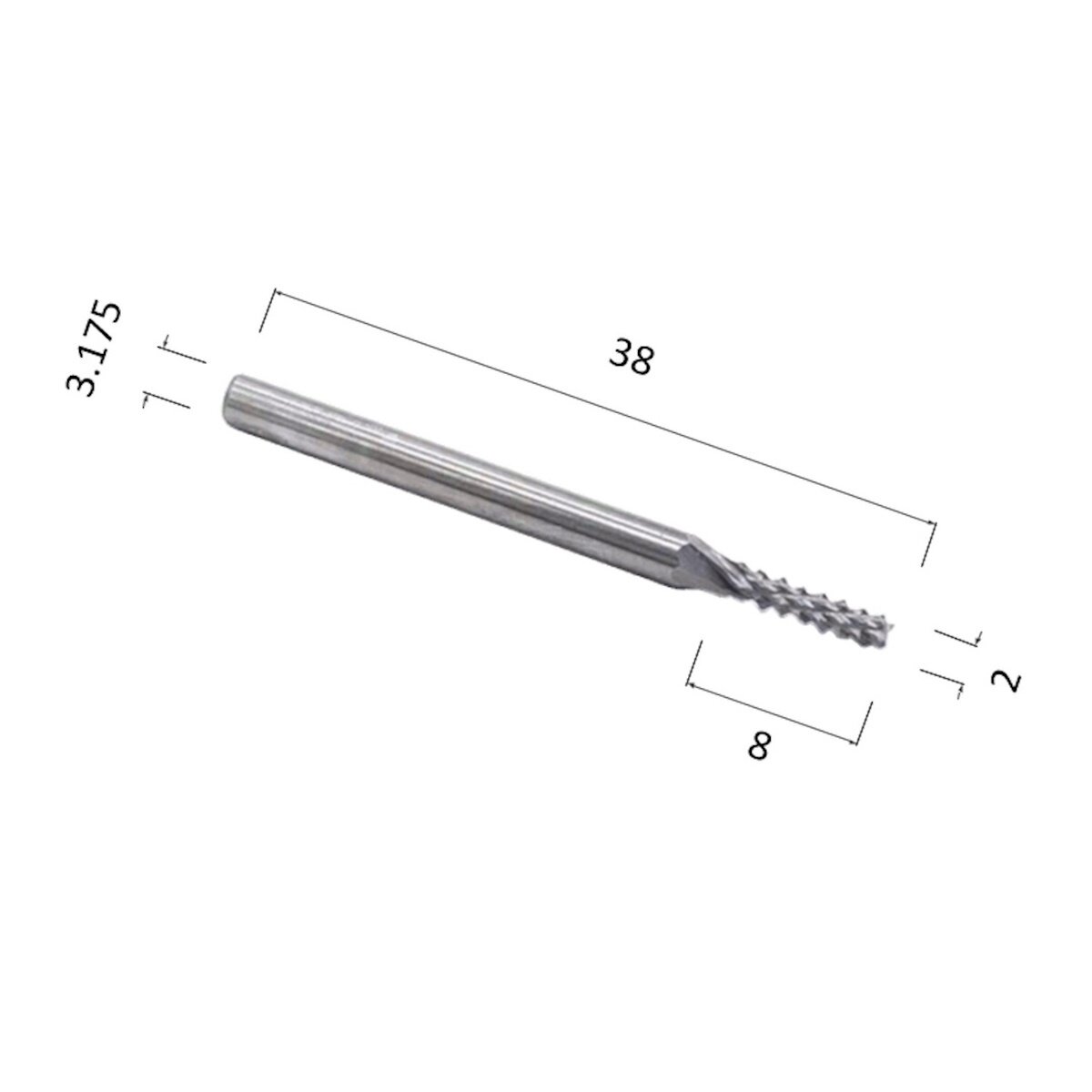 Фреза DJTOL AST3.208 рашпильная кукуруза (по дереву, композиту (АКП), пластику)