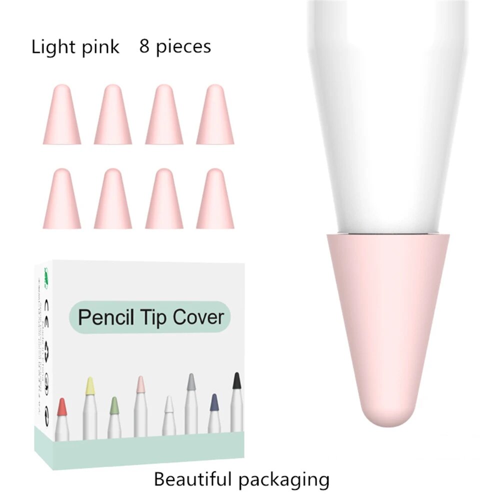 Силиконовые наконечники для Apple Pencil, 8 шт, light pink