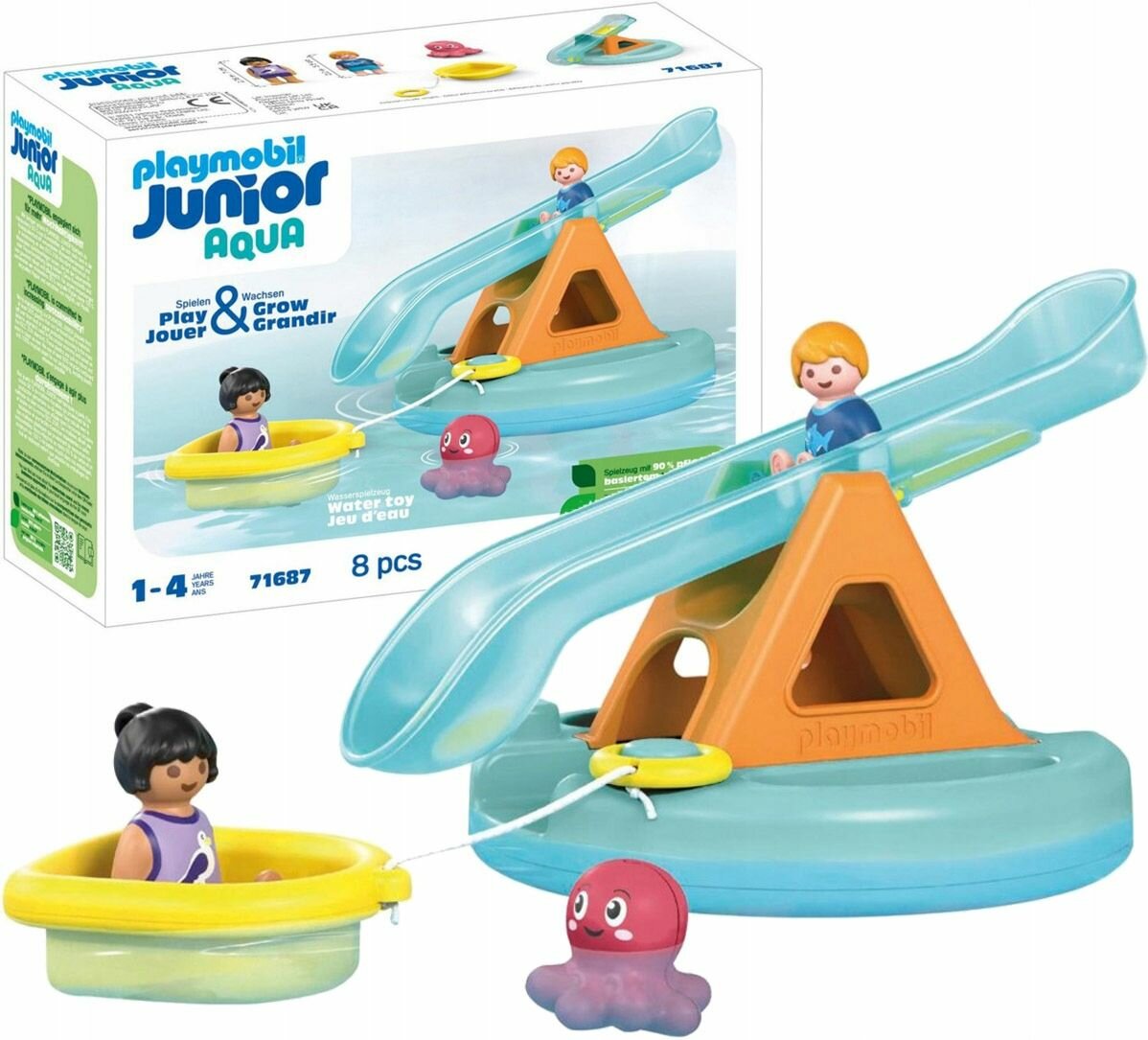 Конструктор Playmobil Junior Aqua - Плавающий остров с горкой - Плеймобиль 71687